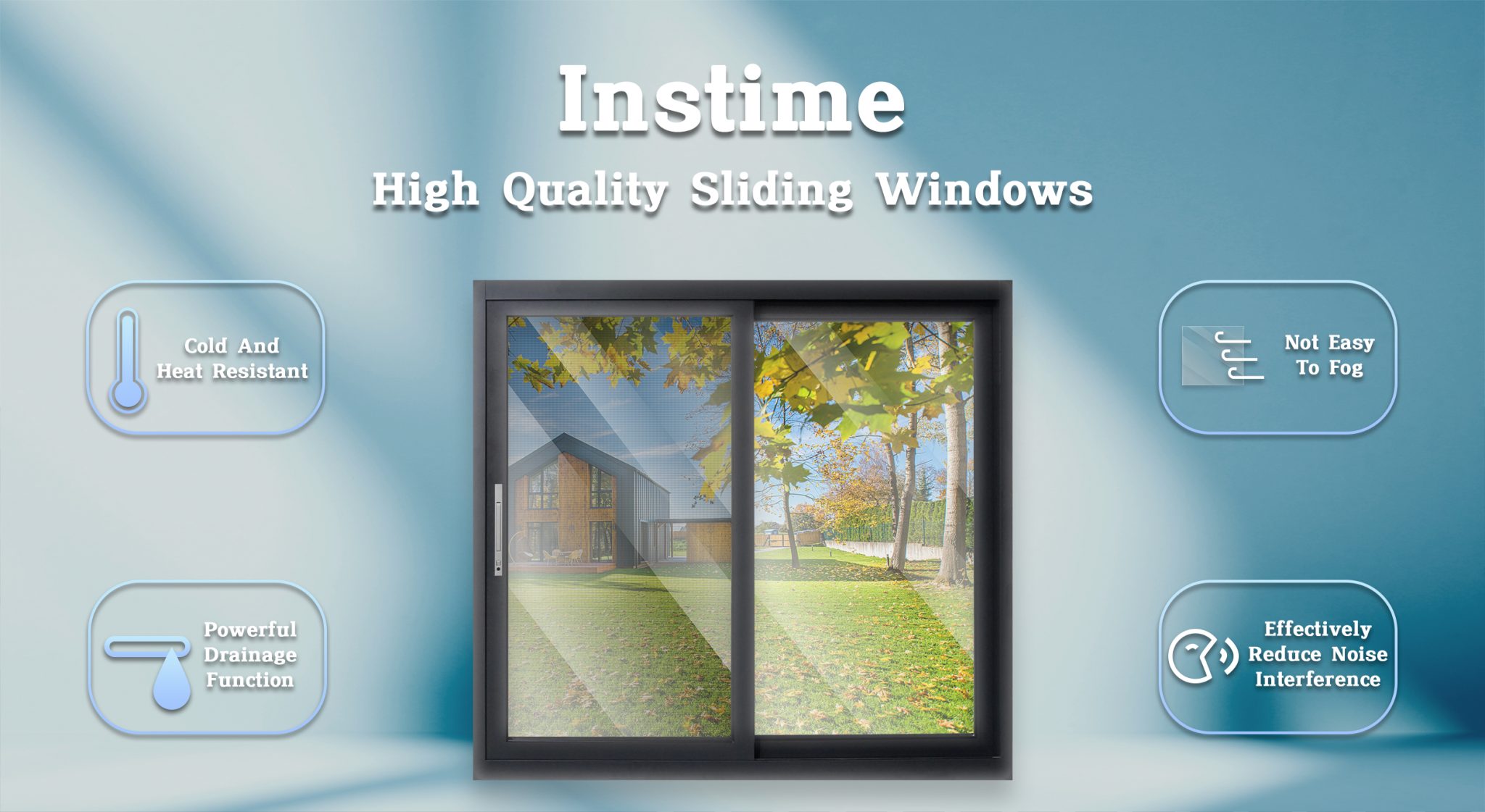 Instime High Quality Minimalism Narrow Aluminum Glass Wndow