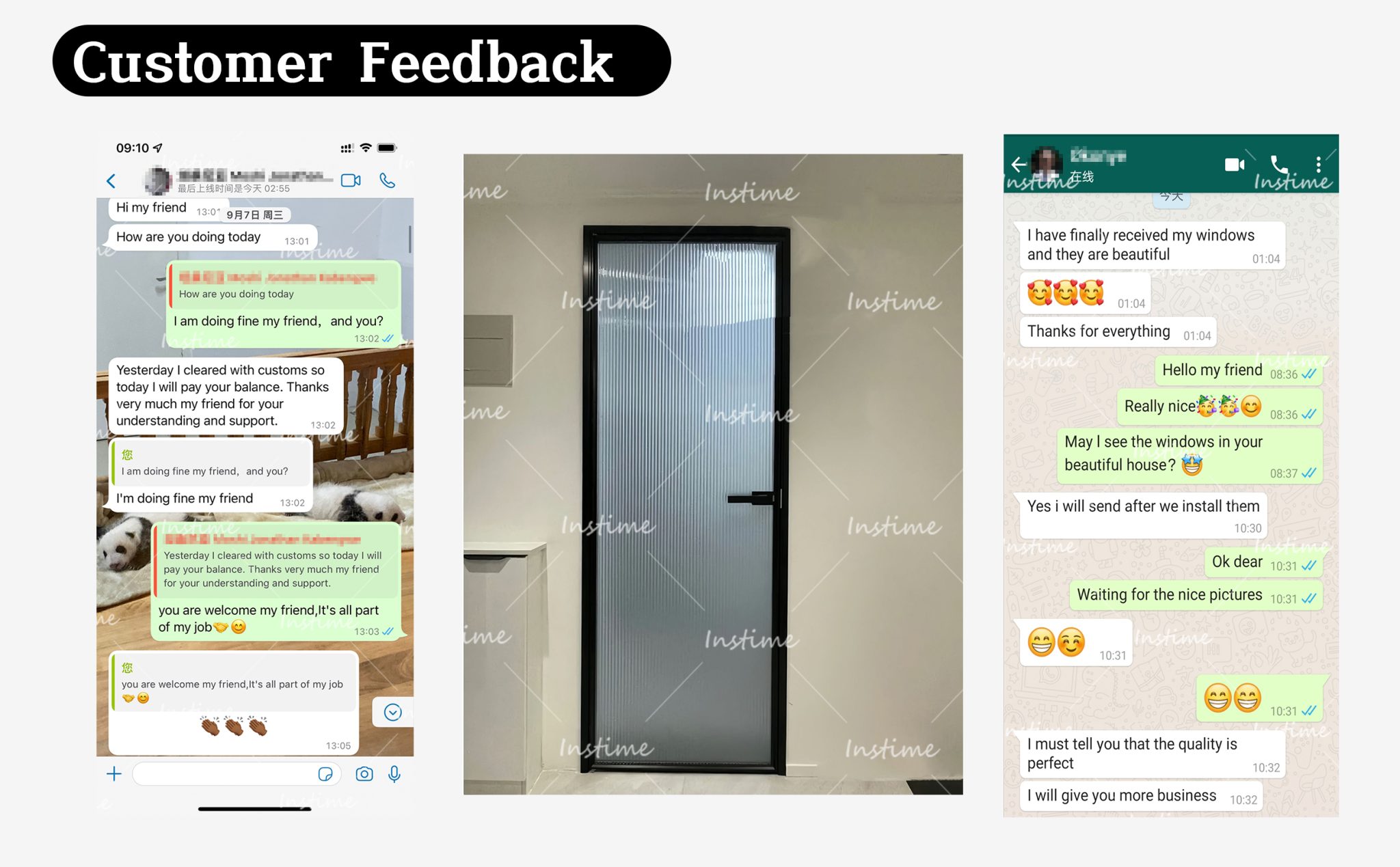 Instime Modern Interior Aluminium Frame Toilet Glass Door - instime-global