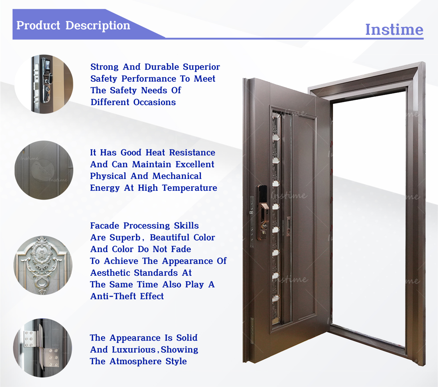 Instime Best Price Sound Proof And Wind Proof Steel Door Frame